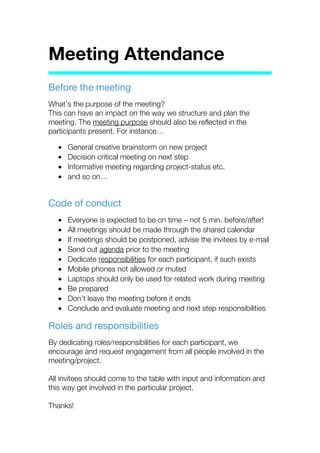 Meeting code of conduct | DOC