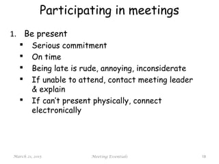 Meeting Essentials | PPT