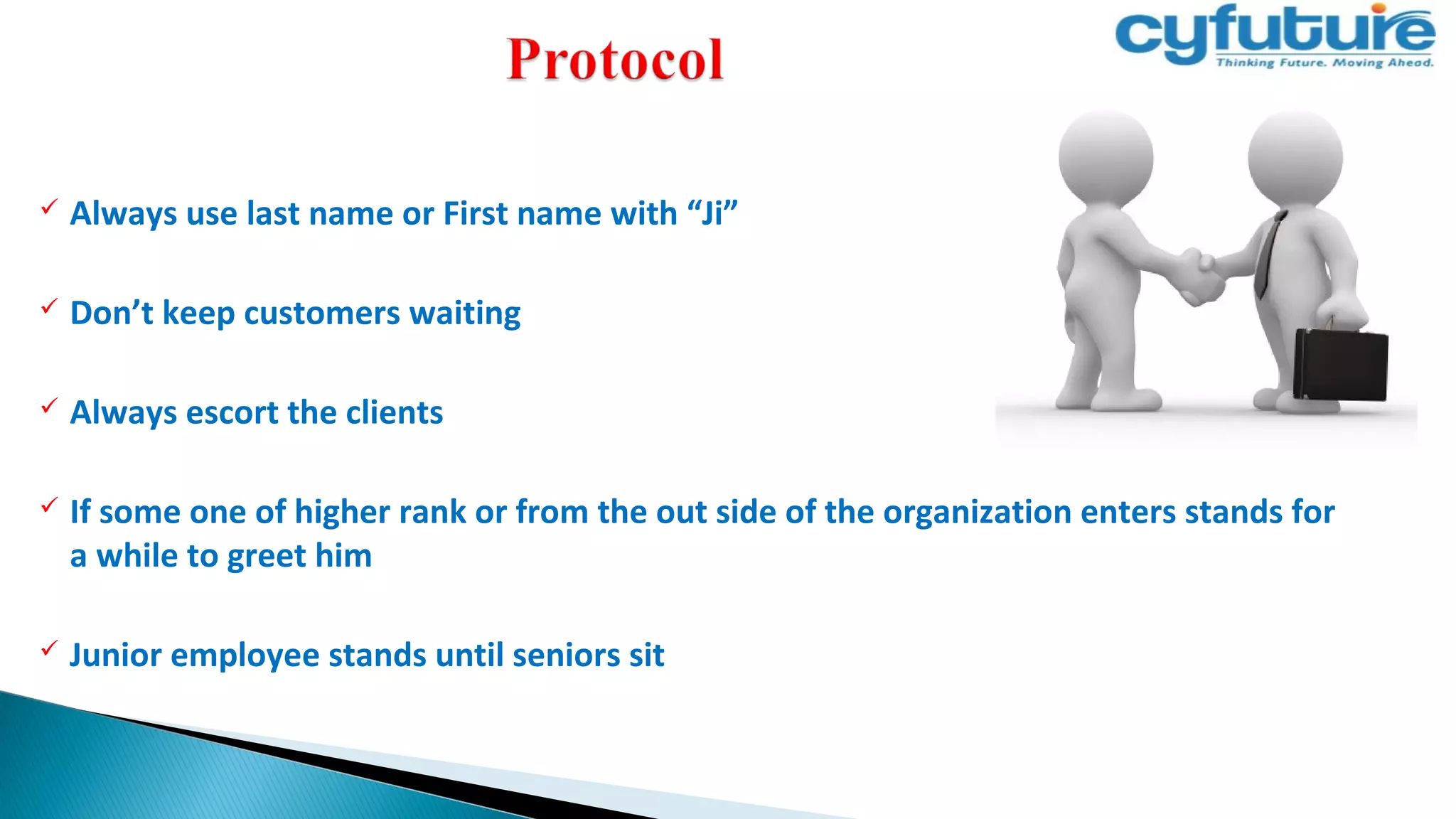 Meeting etiquette cy,Business meeting ,how to deal with client, | PPT