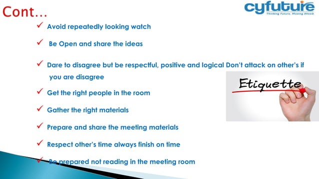 Meeting etiquette cy,Business meeting ,how to deal with client, | PPT