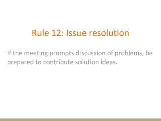 Meeting etiquettes | PDF