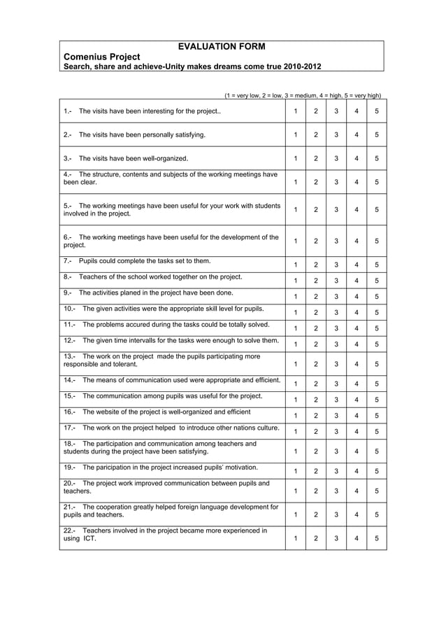 Meeting evaluation form | PDF