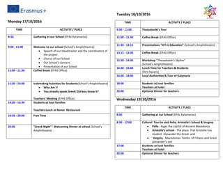 Meeting greece draft_timetable_v3 | PPT