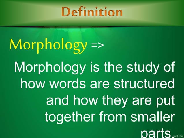 definition of morphology and word | PPTX