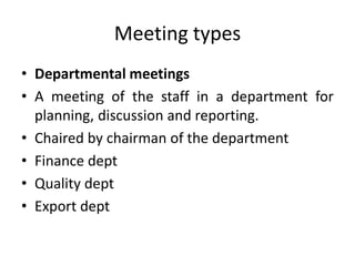 Meeting in business communication | PDF