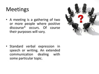 Meeting in business communication | PDF