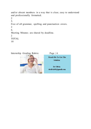 Meeting minutes assignment grading rubriceach student h | DOCX