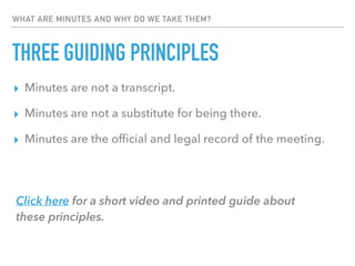 The Painless Guide to Taking Meeting Minutes | PDF