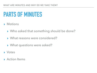The Painless Guide to Taking Meeting Minutes | PDF