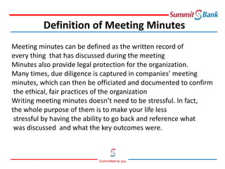 Writing Meeting Minutes | PPT