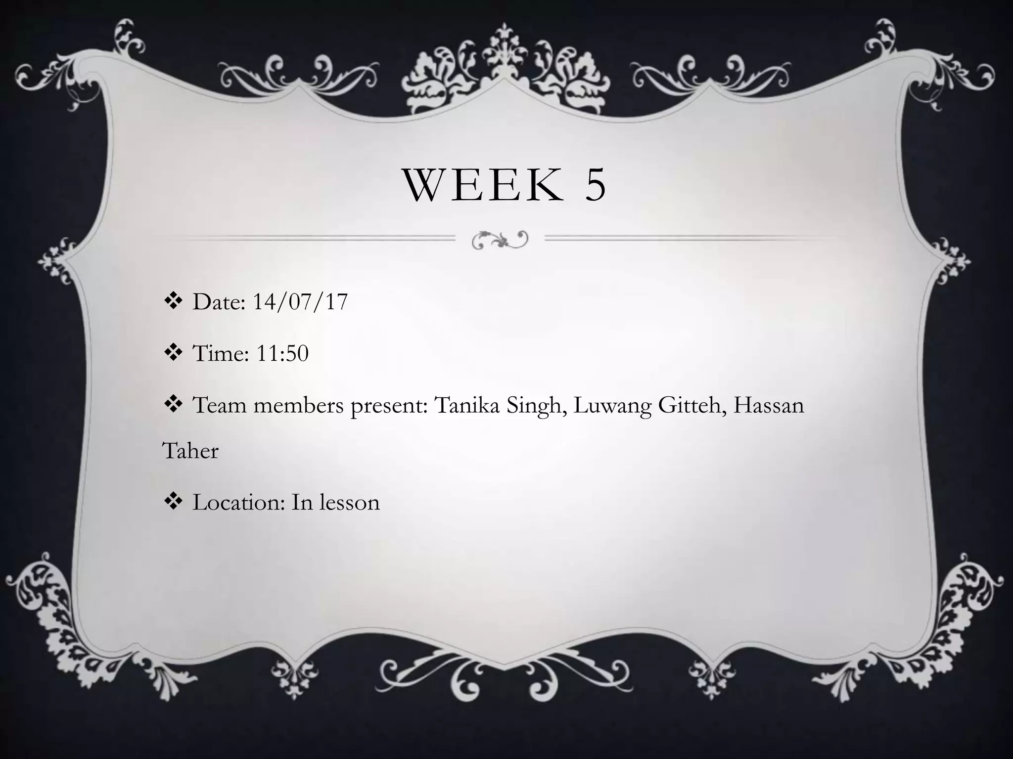 Meeting Note - Week 5 | PPTX