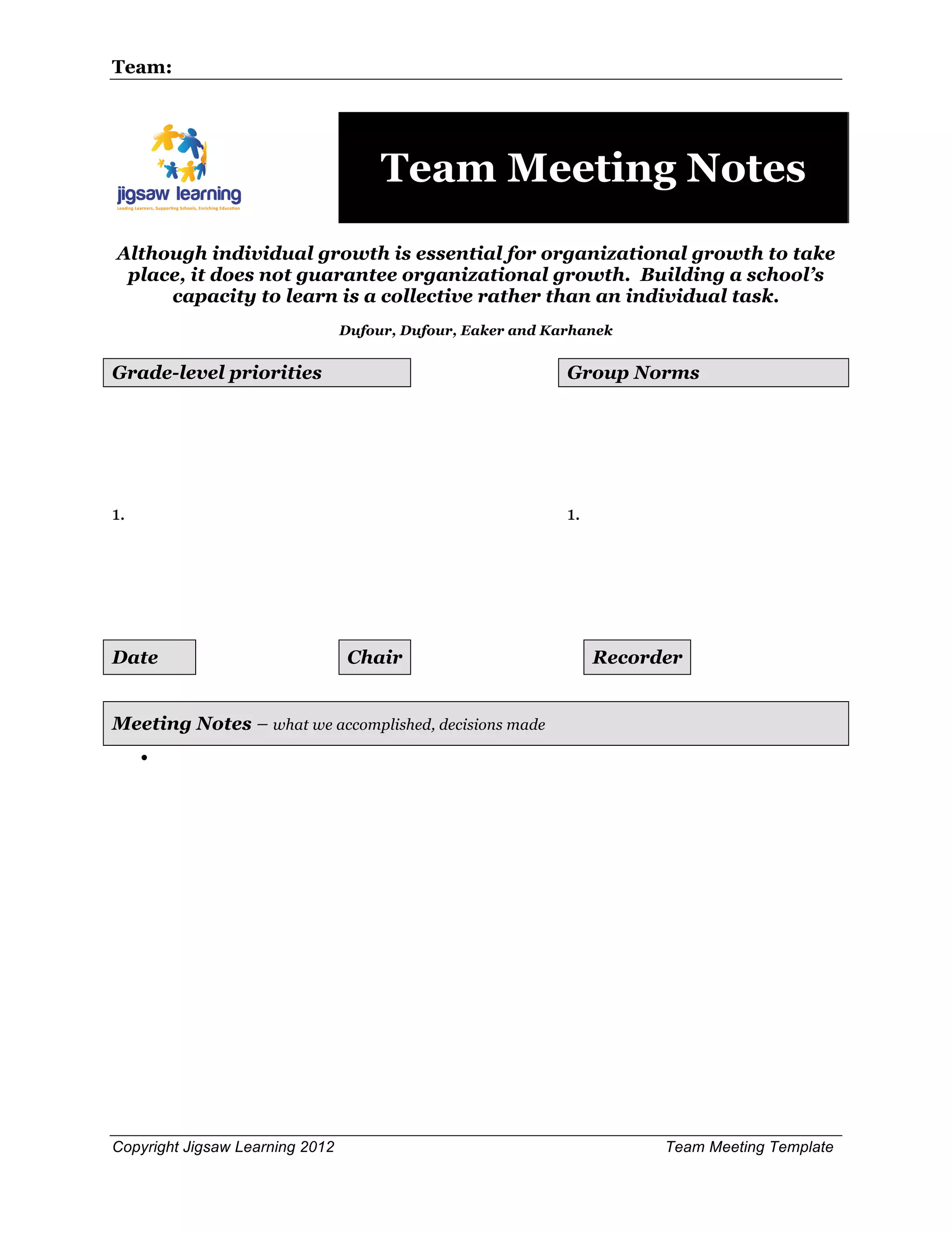 Meeting Notes Template | PDF