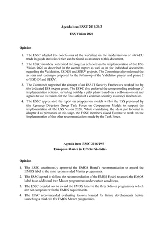 Meeting of the ESSC 18-19.05.2016 | Business and Finance