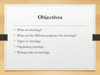 Meeting organization for health professionals | PPTX