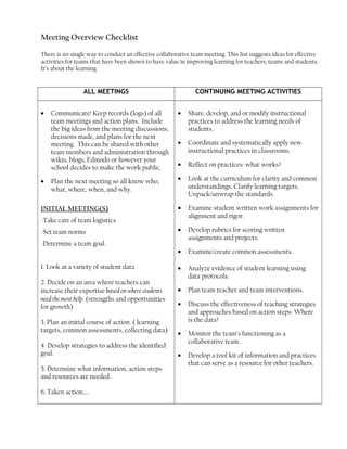 Meeting Overview Checklist | PDF