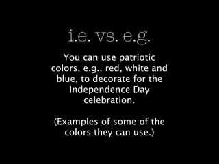 i.e. vs. e.g. from Commpose | KEY