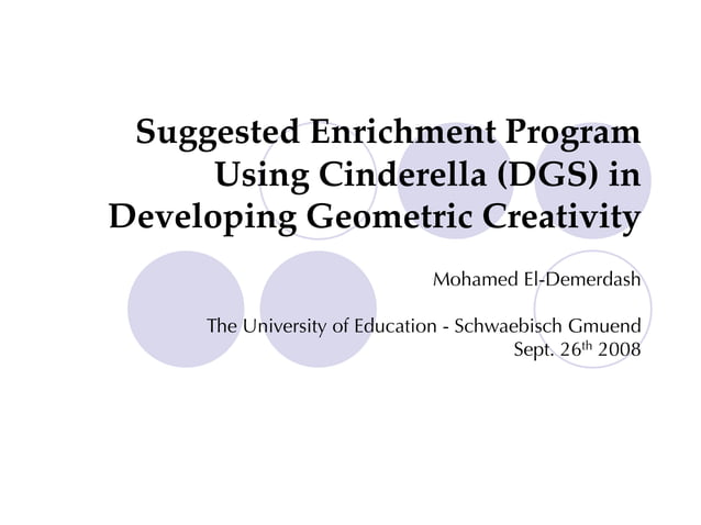 Suggested Enrichment Program Using Cinderella (DGS) in Developing ...