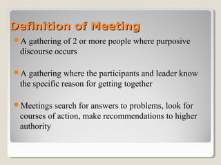 Meetings | PPT