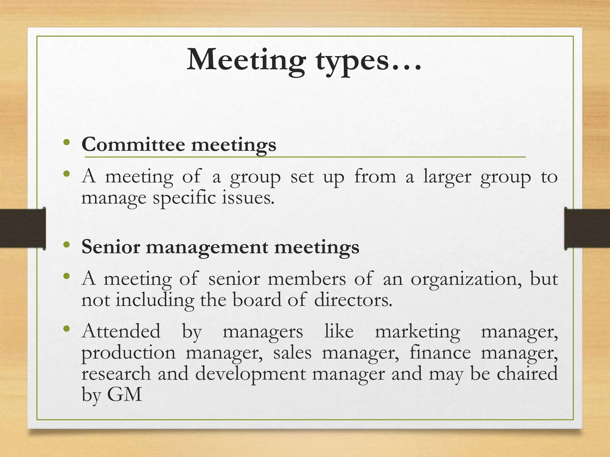 Meetings introduction process and management | PPTX
