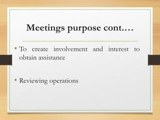 Meetings introduction process and management | PPTX