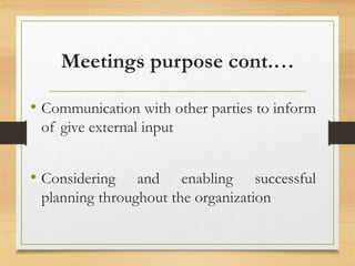 Meetings introduction process and management | PPT