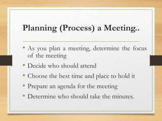 Meetings introduction process and management | PPTX