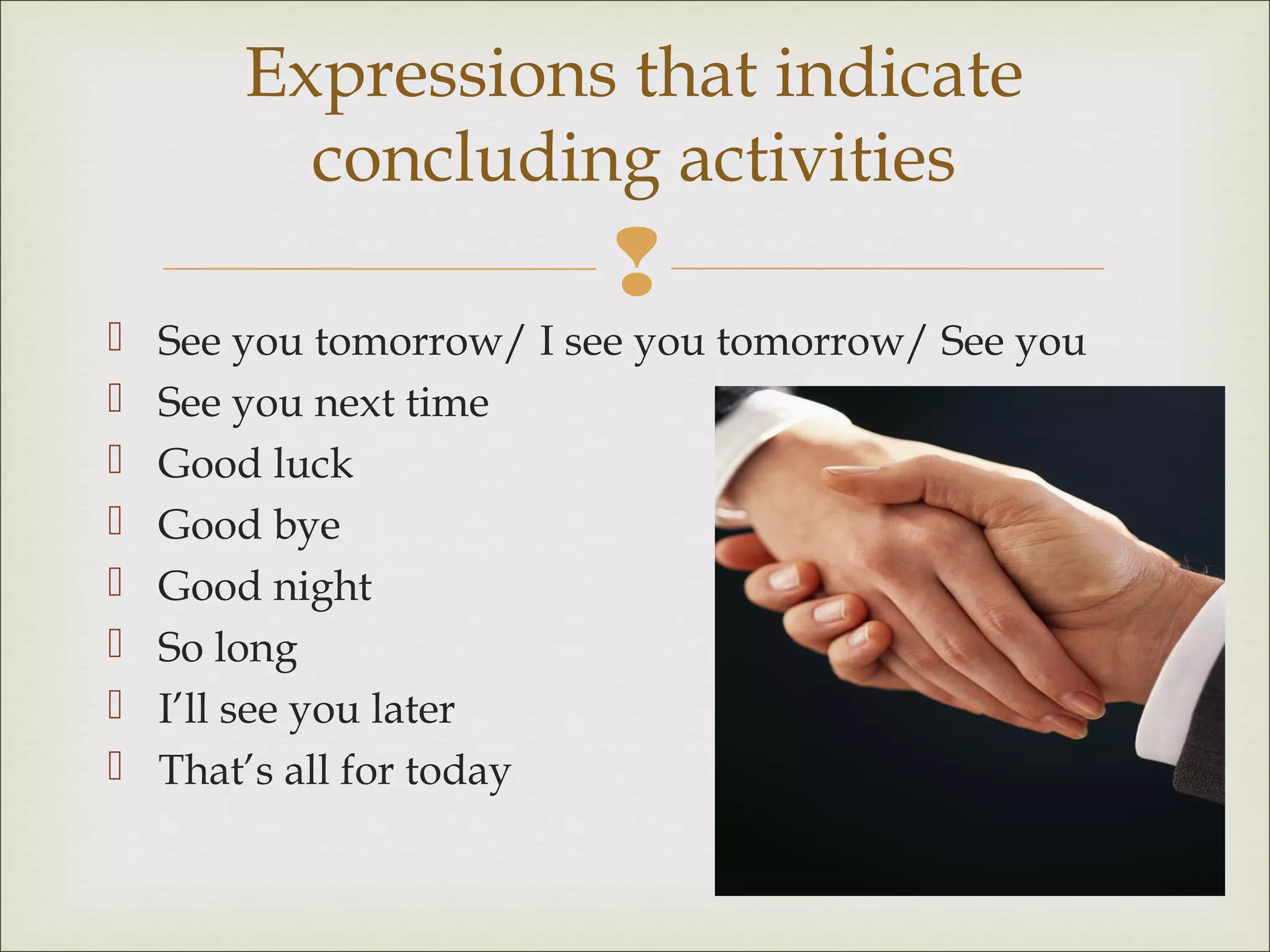 Meetings and greetings-- | PPT