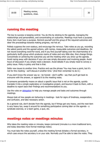 Meetings, how to run corporate meetings, and planning meetings | PDF