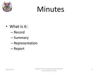Meetings & minutes | PPT