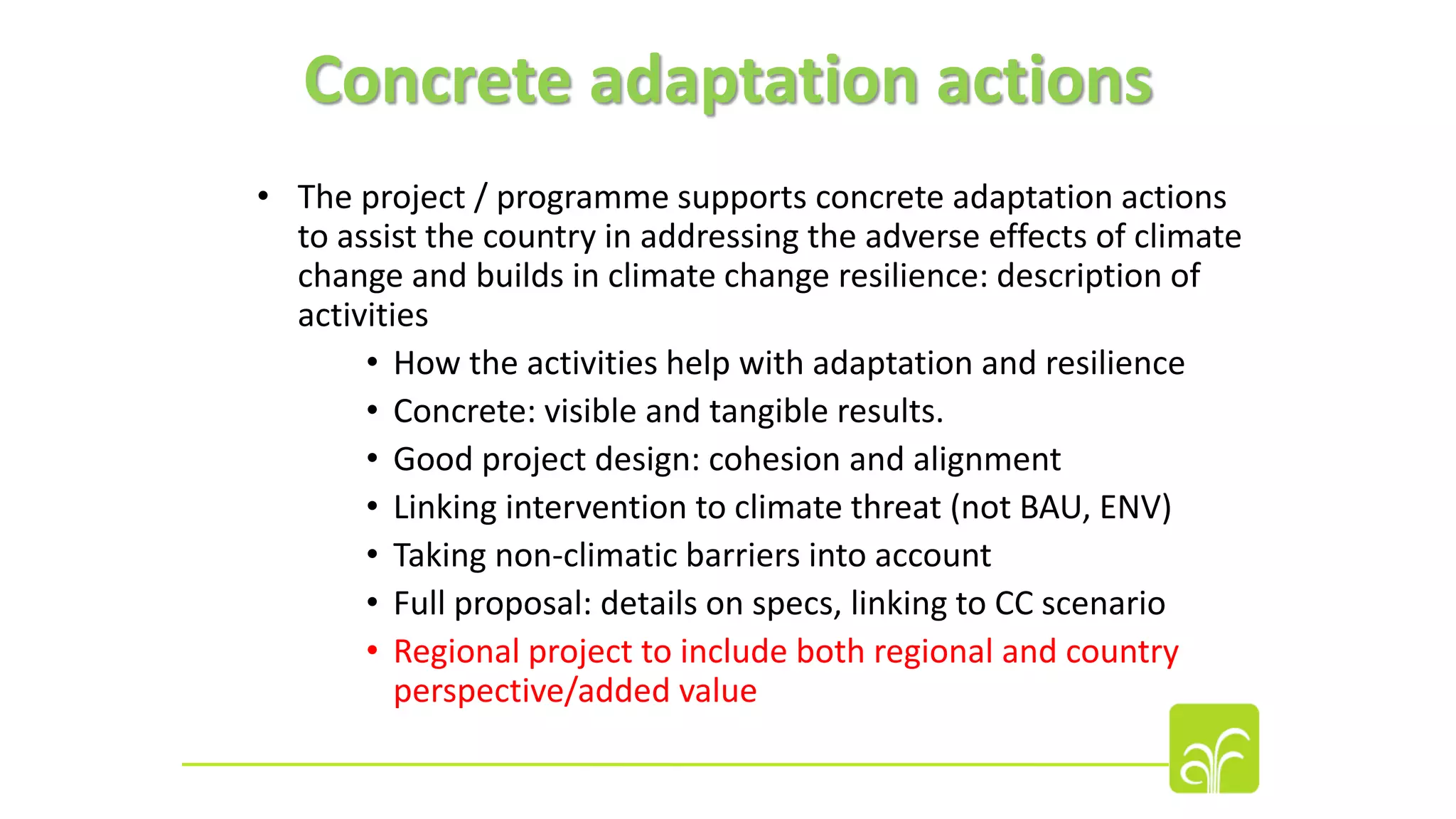 Understanding the Review Criteria and Adaptation Fund Request for ...