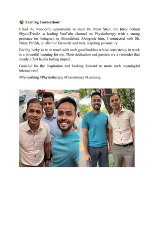 Meeting With "PhysioTrendz" Dr. Prem Shah | PDF