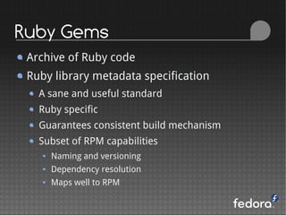 Brno meetr: Packaging Ruby Gems into RPM | PDF