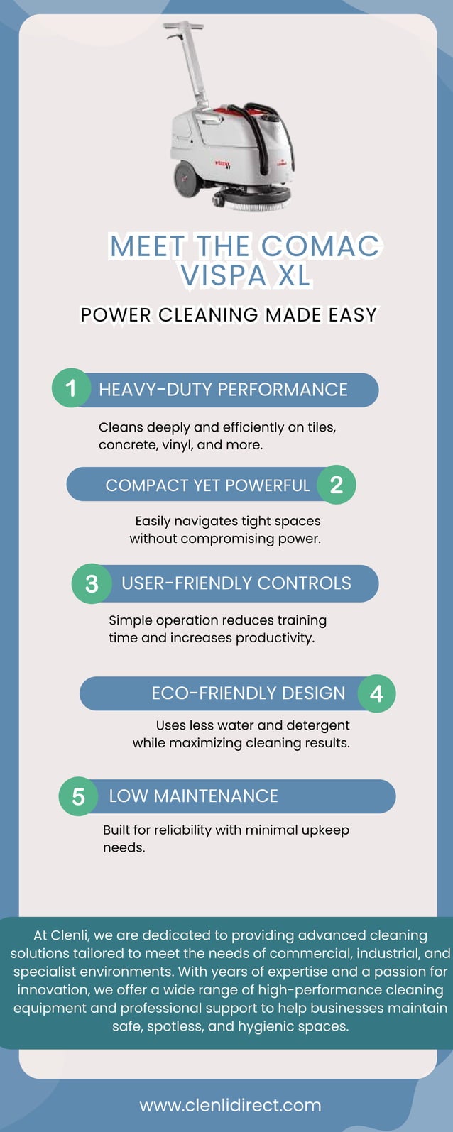 Comac Vispa XL: Powerful Walk-Behind Scrubber Dryer | PDF