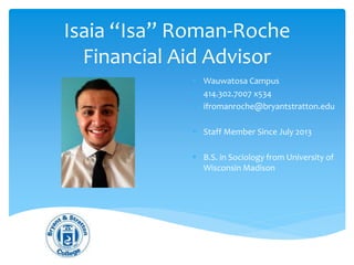Meet the financial aid staff - Milwaukee Market | PPTX