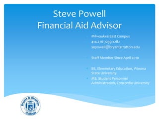 Meet the financial aid staff - Milwaukee Market | PPTX