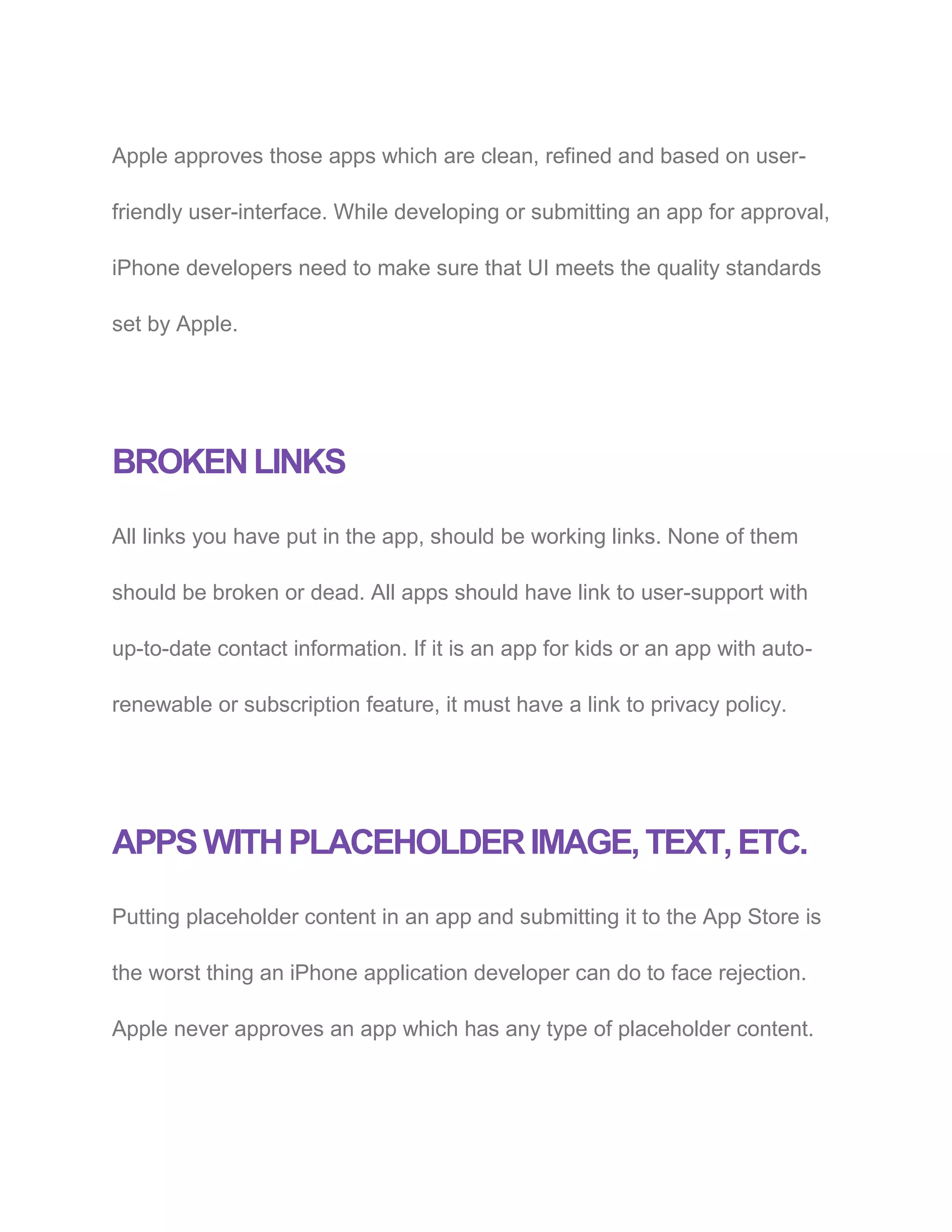 Meet the iphone app rejection reasons | PDF