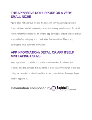 Meet the iphone app rejection reasons | PDF