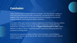 Meet the Visionary Indian Leaders Transforming Business & Society. | PPTX