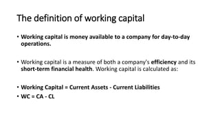 Meeting 2 - Working Capital (Financial Management) | PPTX