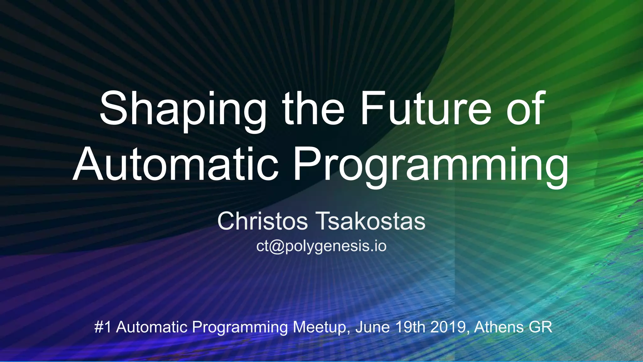 Shaping the Future of Automatic Programming | PDF