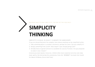 Business Agility and Simplicity, the art of the possible! | PPT