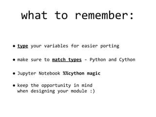 Easily reduce runtimes with cython | PPT | Free Download