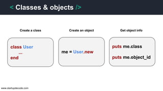 Object-Oriented Programming & Ruby | PPT