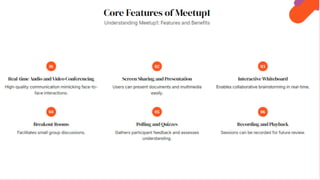 A presentation about the features of Meetup1 that can help in online ...