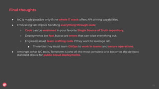 Meetup 2020 - Back to the Basics part 101 : IaC | PPT