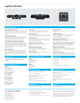 Logitech Meetupdatasheet | PDF