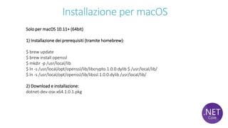 Introduzione a .Net Core | PPTX | Programming Languages | Computing