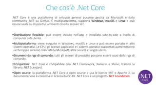 Introduzione a .Net Core | PPTX | Programming Languages | Computing