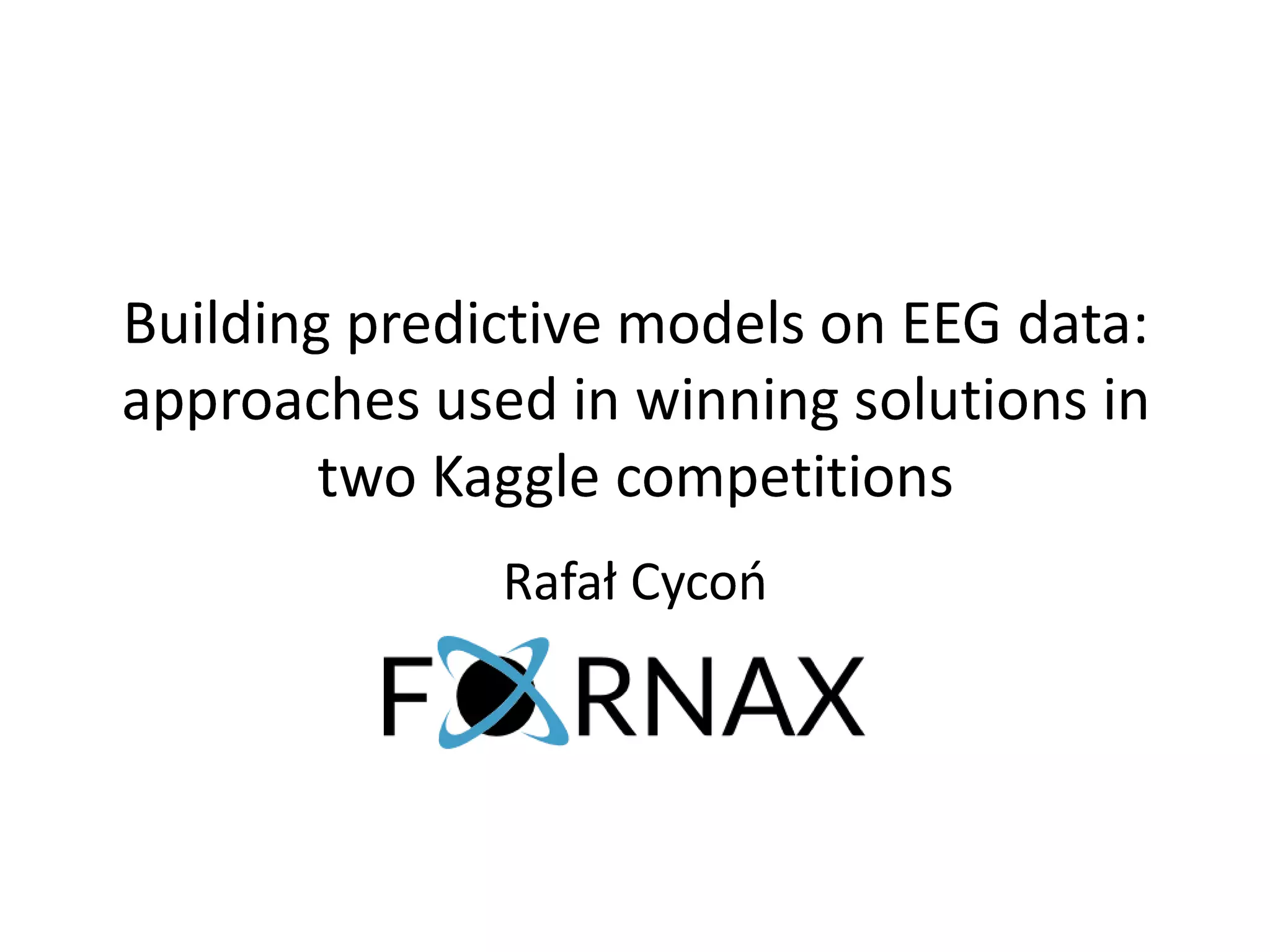 Building Predictive Models On Eeg Data Pdf Science