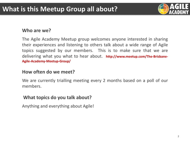 Meetup intro presentation | PPT